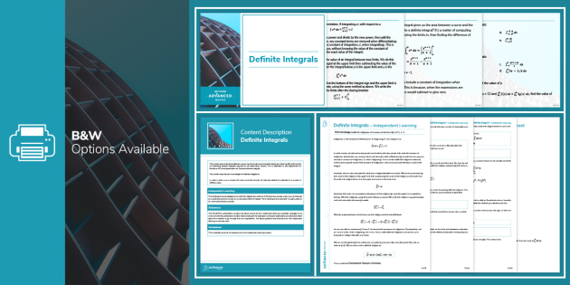 Definite Integral For A Poster
