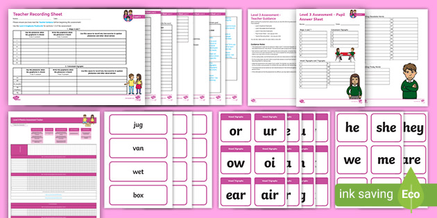 Level 3 Assessment Pack - Twinkl Phonics (teacher made)
