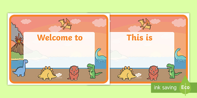 👉 Dinosaur Themed Editable Class Welcome Door Signs