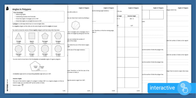 👉 Angles in Polygons Worksheet | KS3 Maths | Beyond