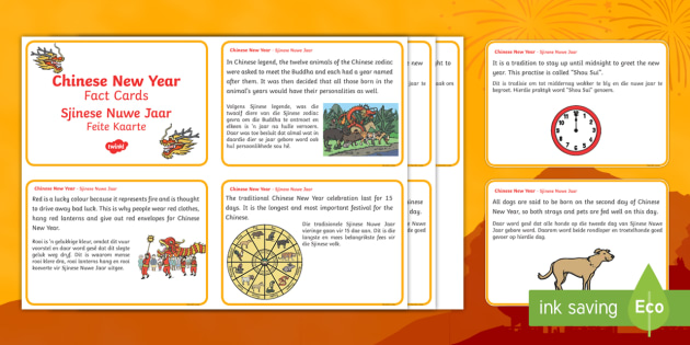 Chinese New Year Fact Cards English/Afrikaans (Teacher-Made)