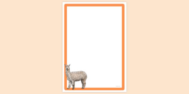 Alpaca Page Border (Teacher-Made)
