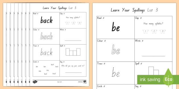 Learn Your New Zealand Essential Spelling List 3 Words Worksheet ...