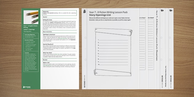 Writing Story Openings Lesson Pack - Beyond Resources