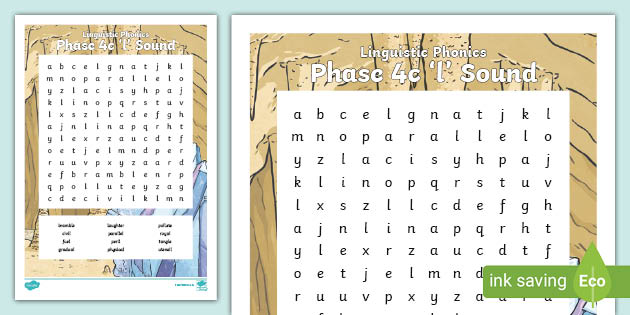 Linguistic Phonics Phase 4c 'l' Sound Word Search