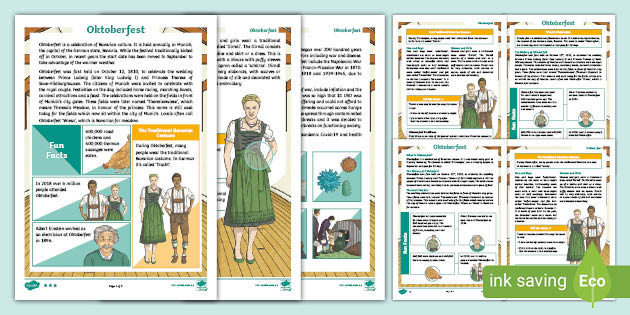 Oktoberfest Differentiated Reading Comprehension