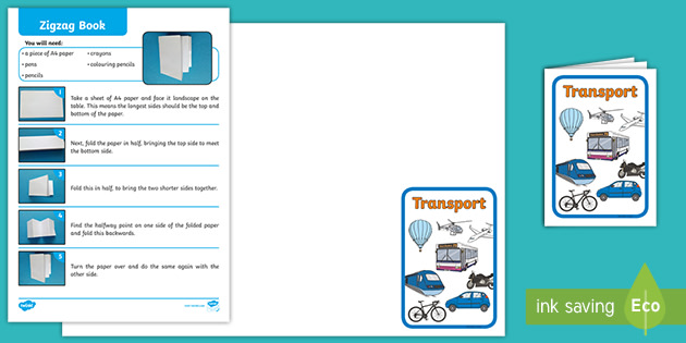 Transport Mini Zigzag Booklet (teacher made)