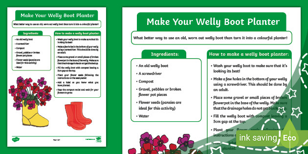Make Your Own Welly Boot Planter (Teacher-Made)
