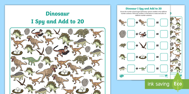 👉 Dinosaurs I Spy and Add to 20 (teacher made)