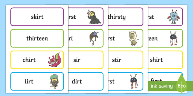 Phase 5 'ir' Real and Nonsense Words Flashcards