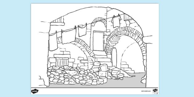 FREE! - Biblical House Colouring Page (teacher made)