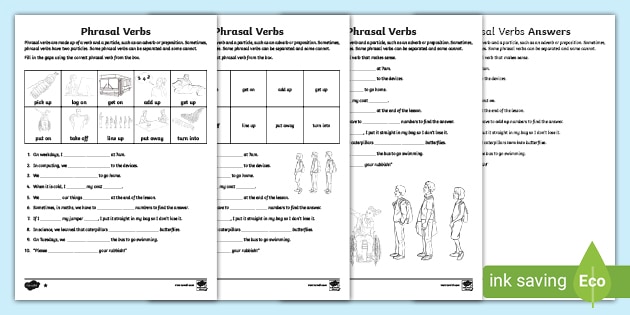 Phrasal Verbs Gap Fill Differentiated Worksheet