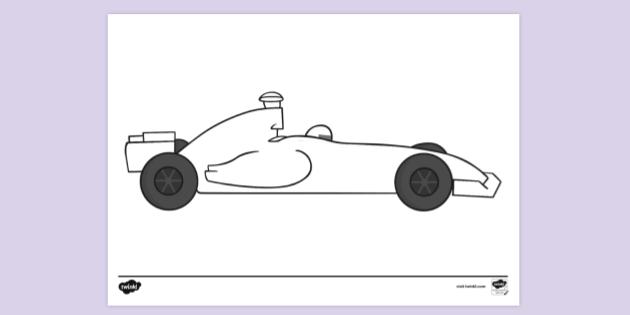 FREE! - Printable Race Car Colouring | Colouring Sheets