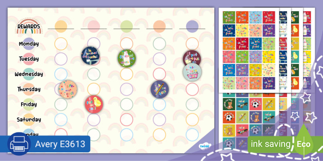 Rainbow Themed Reward Chart and Stickers (teacher made)