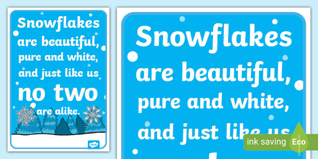 Snowflake Poem Display Poster (teacher made)