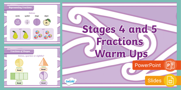 Stages 4 and 5 Fractions Warm-Ups PowerPoint (Teacher-Made)