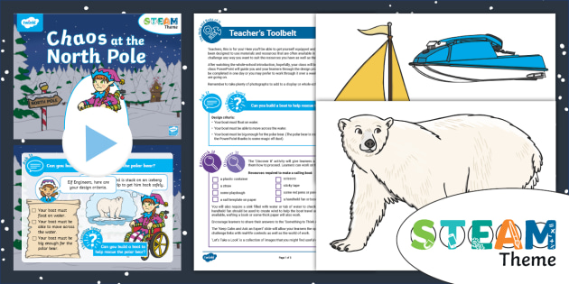 Chaos at the North Pole: Age 4-5 STEAM Challenge Pack: Build a Boat