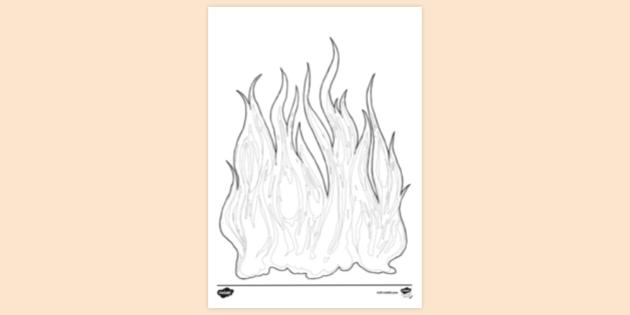 FREE! - Fire Colouring Sheet (Teacher-Made)