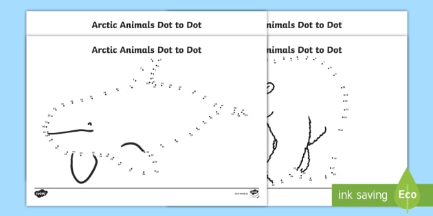 Arctic Animals Dot to Dot Worksheet (teacher made)