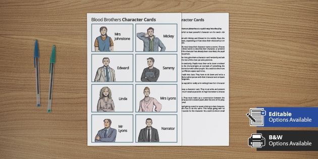 Blood Brothers Character List Cards | KS3 English | Beyond