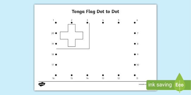 FREE! - Tonga Flag Dot to Dot Worksheet | Primary Resources | Twinkl