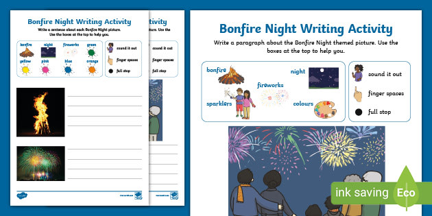 Bonfire Night Early Writing Activities