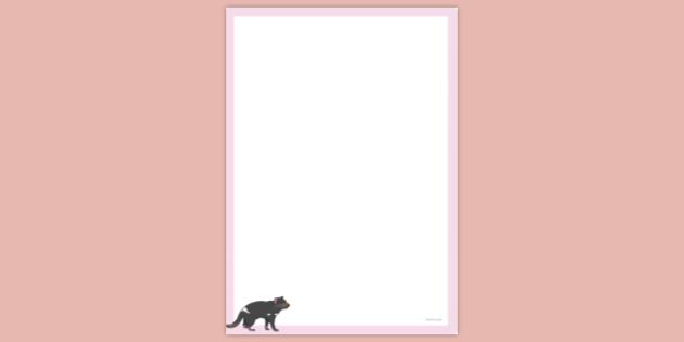 FREE! - Simple Blank Tasmanian Devil Page Border | Page Borders