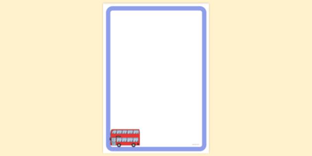 FREE! - Bus Page Border | Page Borders | Twinkl