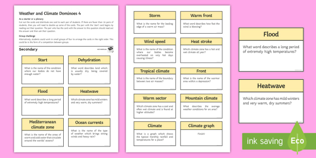 Weather and Climate 4: Dominoes (teacher made)