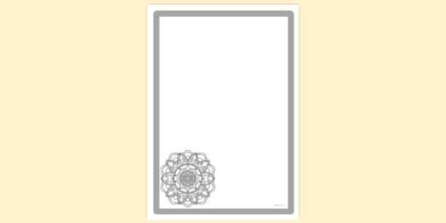 FREE! - Easy Mandala Page Border (teacher made)