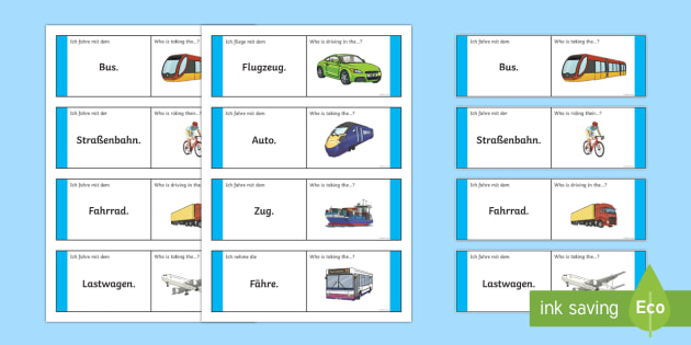 Transport and Travel Loop Cards German