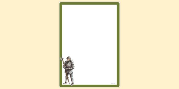 FREE! - Simple Blank Middle Ages Knight Page Border | Page Borders | Twinkl