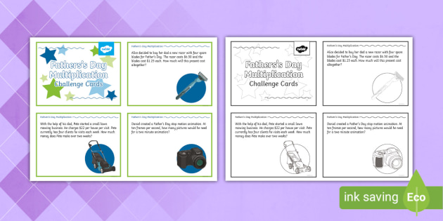 Father’s Day Multiplication Cards - Twinkl - Canada