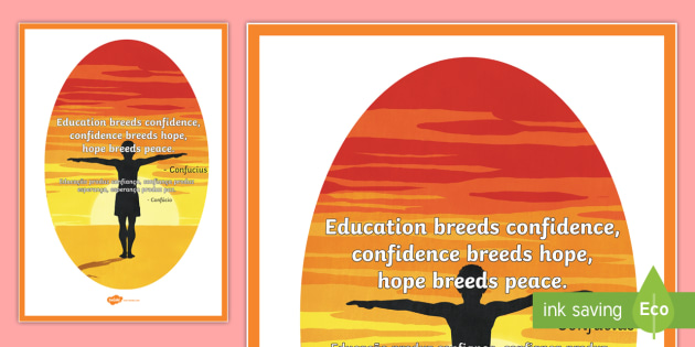 Education Breeds Confidence Poster English/Portuguese - Education Breeds