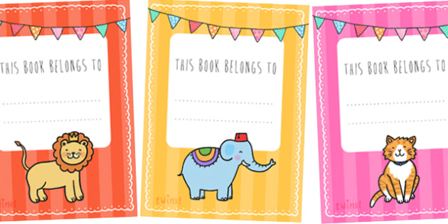 Animal Themed This Book Belongs to Labels - this book belongs to, book