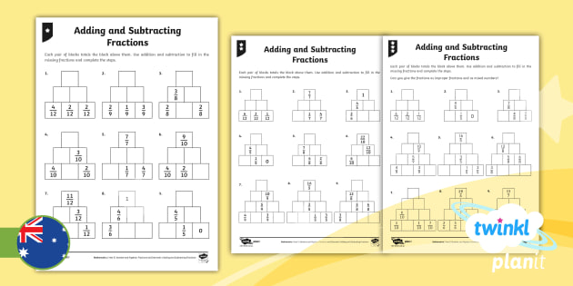 Year 5 Fractions and Decimals: Adding and Subtracting Fractions Home ...