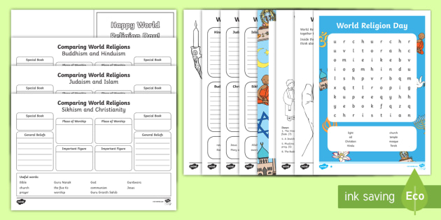 KS1 World Religion Day Activity Pack - RE, Religion, comparing