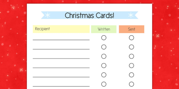Christmas Card Checklist