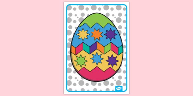 Easter Egg Coloured Poster | Primary Resources