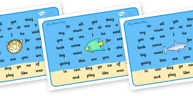 FREE! - Under the Sea Word Mat FS2 (teacher made)