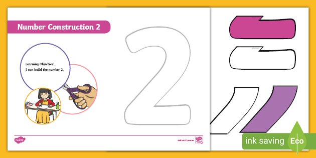 * NEW * I Can Build The Number 2 Craft (teacher made)