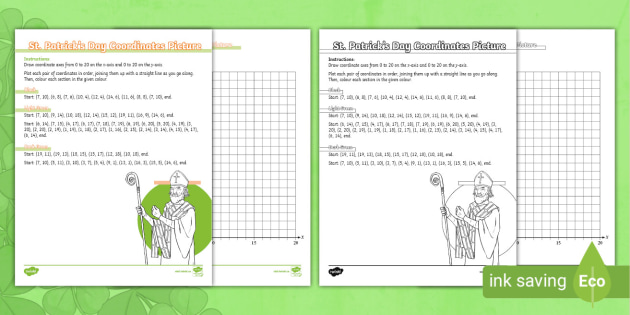 St. Patrick's Day Coordinates Activity Sheet (teacher made)