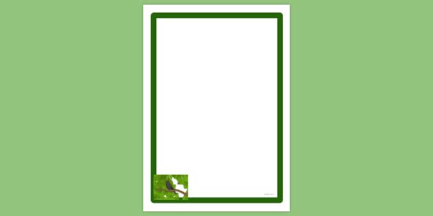 FREE! - Simple Blank Sad Crow on Tree Branch Page Border | Twinkl
