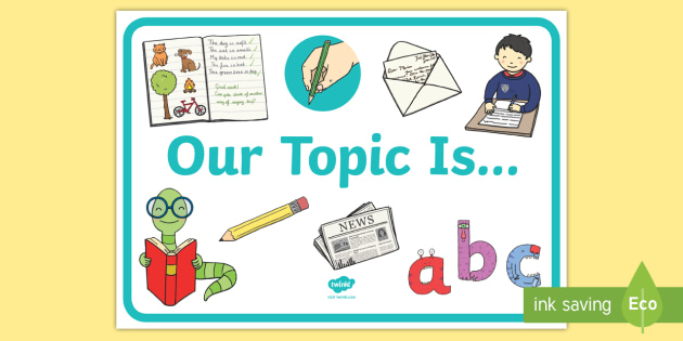 English Themed Our Topic Is Display Poster - Maths Themed Our Topic Is ...