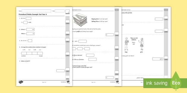 Procedural Maths Practice Test Year 6 Activity Booklet