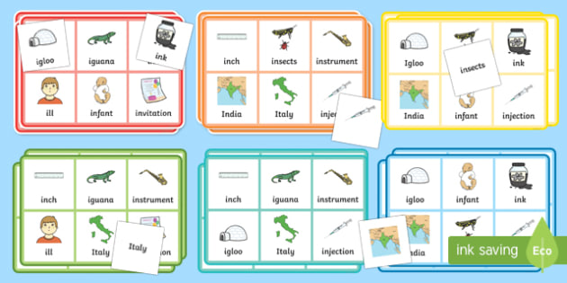 Initial i Sound Bingo and Lotto Game (teacher made)