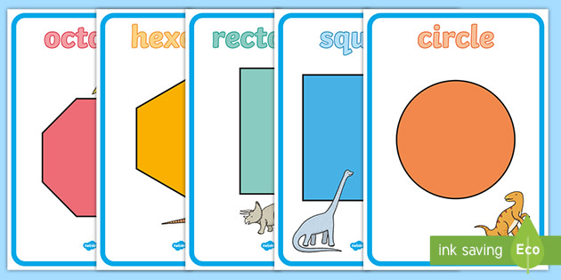 Dinosaurs Themed 2D Shape Posters (Teacher-Made)