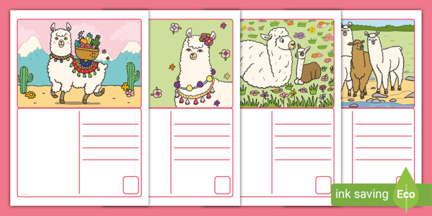 FREE! - Llama Postcards (teacher made)
