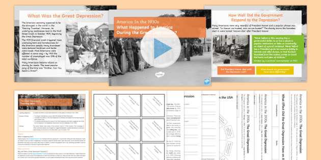 What Happened to Americans during the Great Depression? Lesson Pack