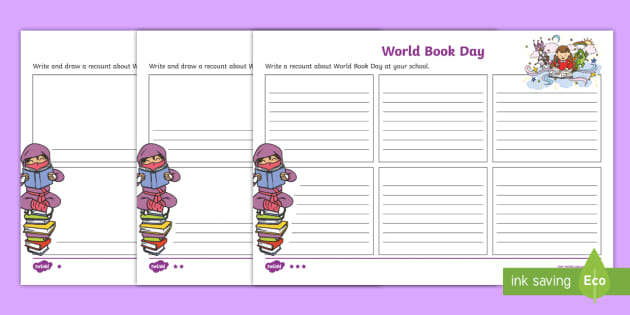 World Book Day Recount Differentiated Writing Template